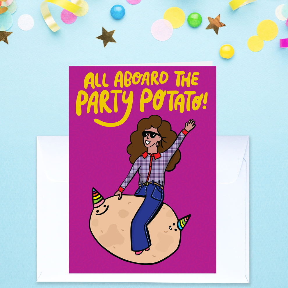 All ABoard The Party Potato - Birthday Card – Able And Game